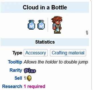 Terraria: Here’s How To Make a Cloud in a Bottle (& Where To Find It)